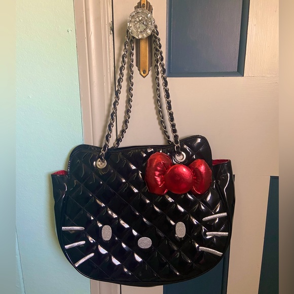 Loungefly | Bags | Loungefly Hello Kitty Black Patent Leather Quilted ...